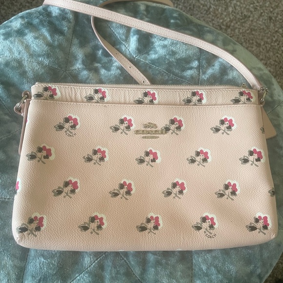 Coach | Bags | Coach Floral Light Pink Crossbody Bag | Poshmark